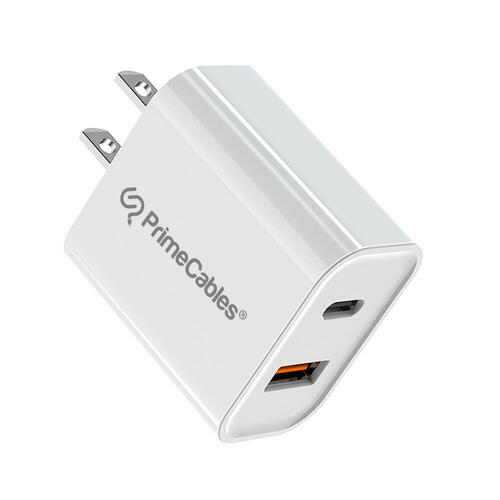 20W Dual Port USB Wall Charger - White - PrimeCables