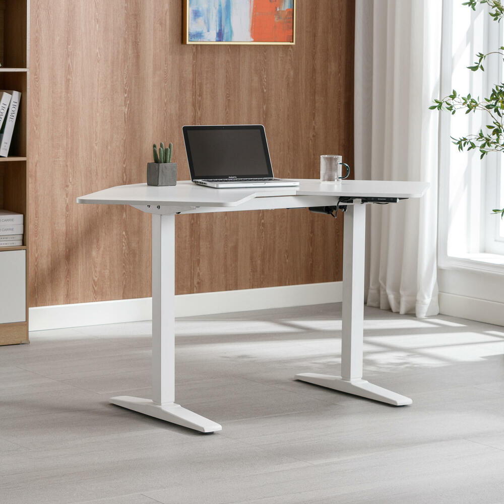 L-Shaped Electric Height Adjustable Standing Desk - PrimeCables