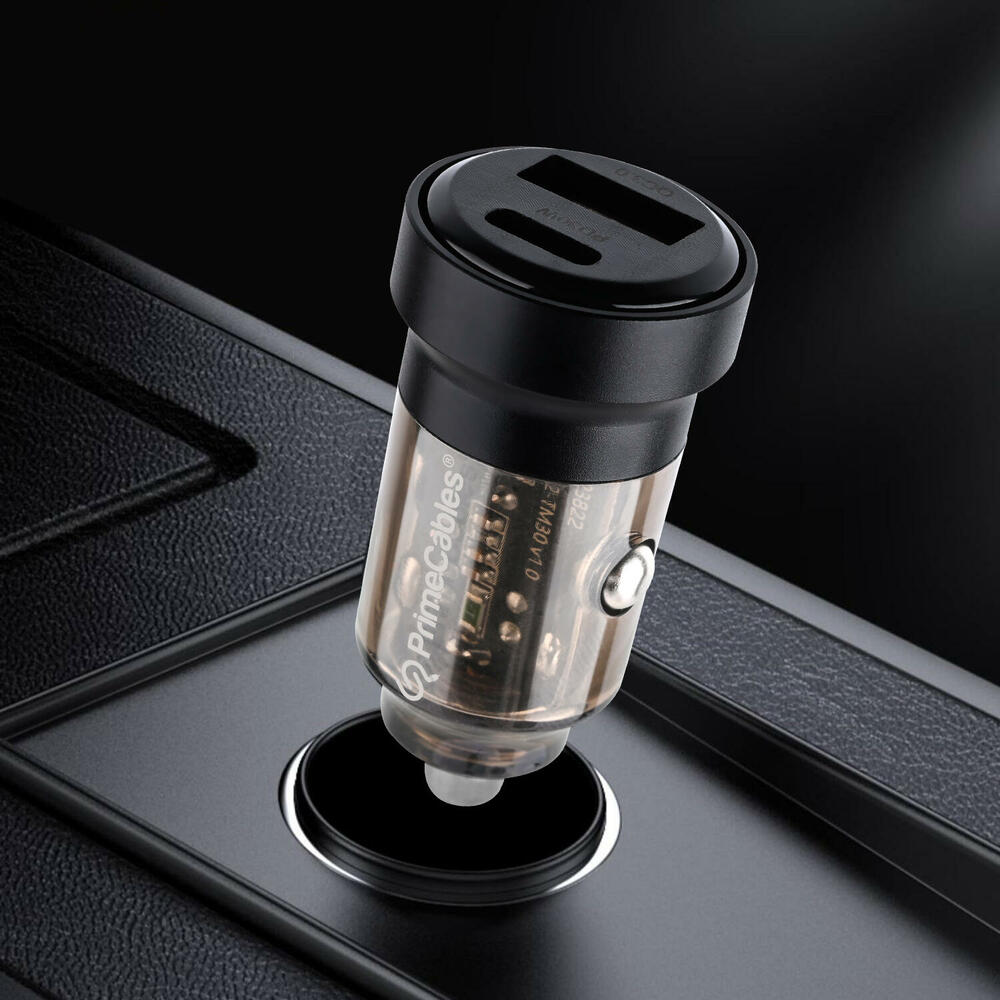 Type-C Car Charger USB-A 18W + USB-C 30W Super Fast Charging Adapter ...