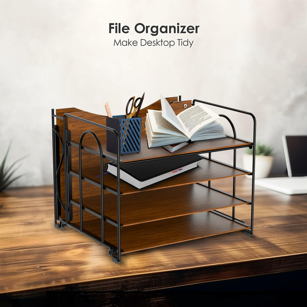 Desk File Organizer Paper Hanging Tray Organizer for Letter Size Files ...