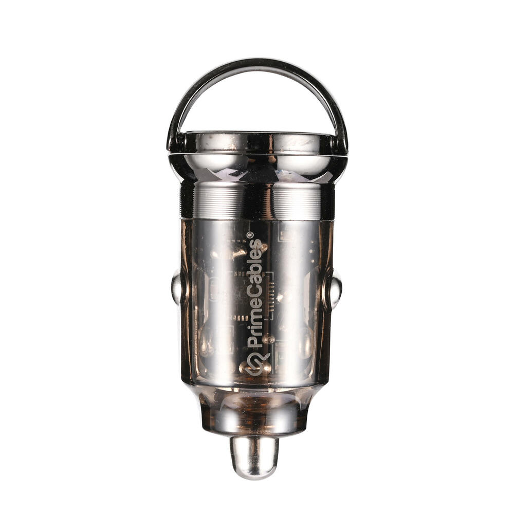 Transparent Dual-Port Mini Car Charger USB A + C Support QC & PD ...
