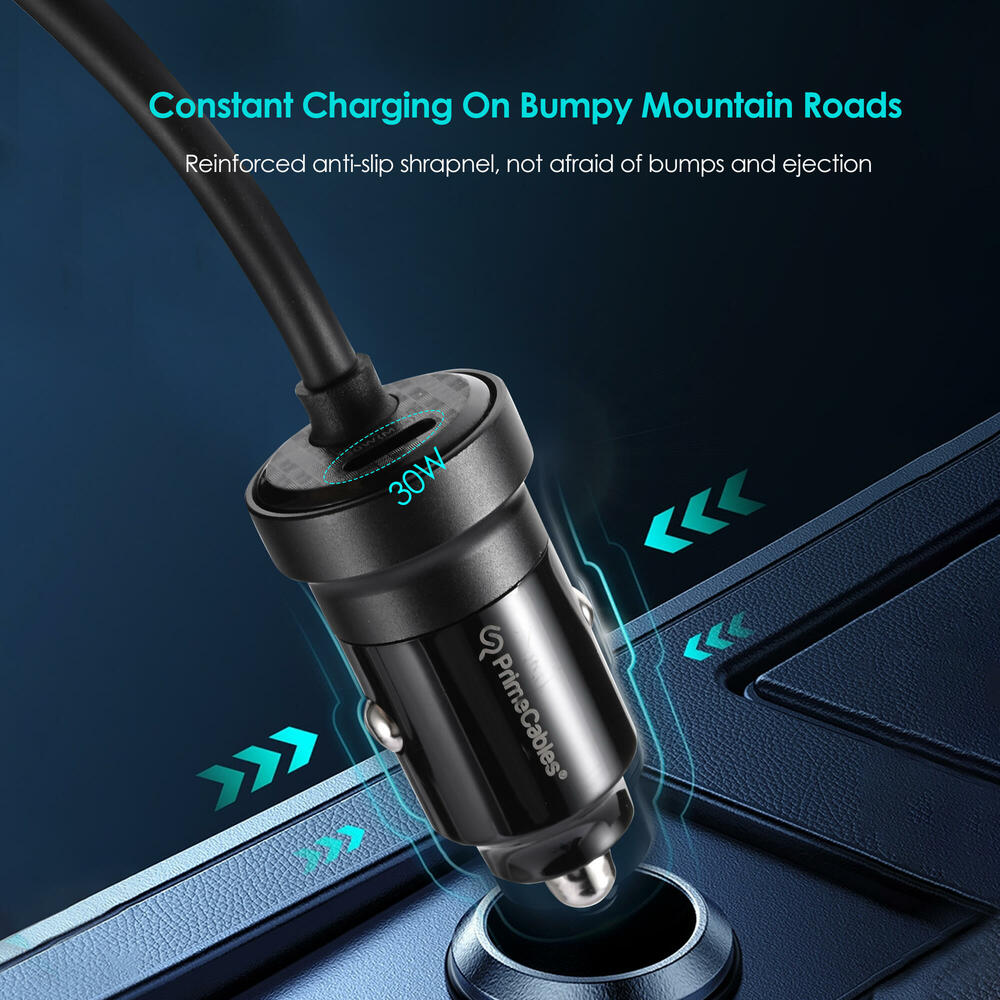 4-Port USB Car Charger with Voltage Display – PrimeCables®