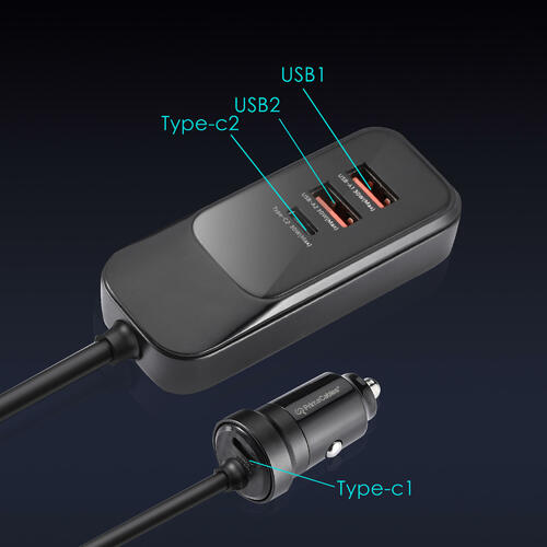 4-Port USB Car Charger with Voltage Display – PrimeCables®
