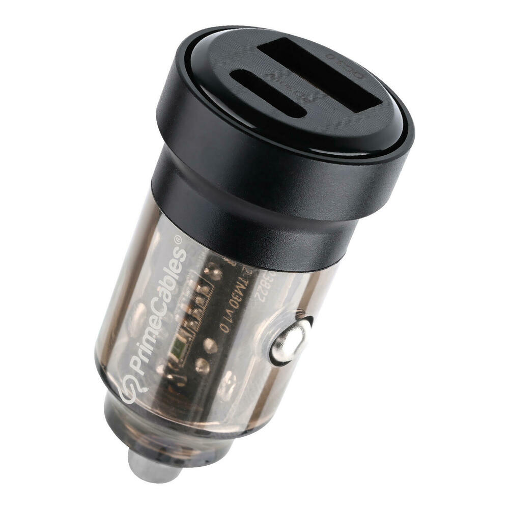 Type-C Car Charger USB-A 18W + USB-C 30W Super Fast Charging Adapter ...