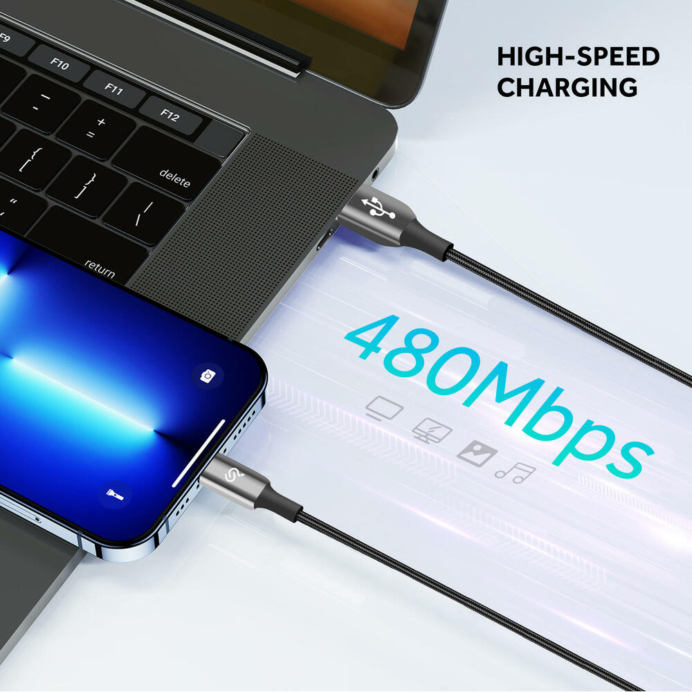 4FT USB-C to USB-A Cable - Fast Charge & Sync