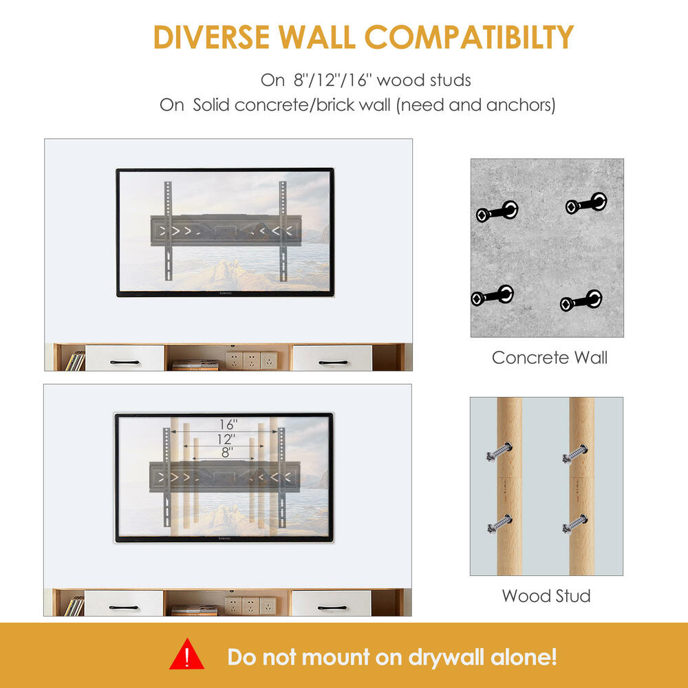 Full Motion Articulating TV Wall Mount for 37-70in TVs Holds up to ...