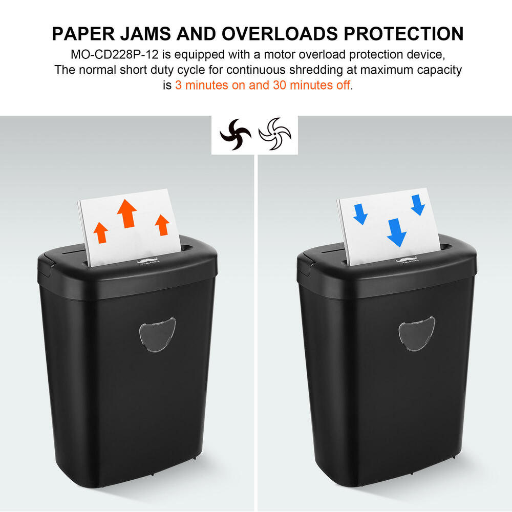 12-Sheet Paper And Credit Card Cross-Cut Shredder with 25L Bin - Moustache®