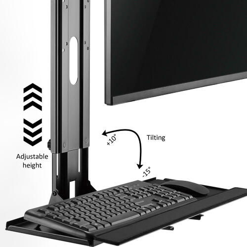 Wall Mountable PC Monitor & Keyboard Stand with CPU Holder