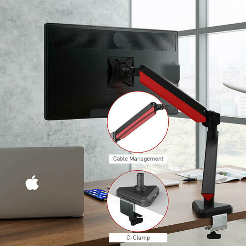 Gas Spring Monitor Arm with multifunction dock Type-C PD USB HDMI VGA ...