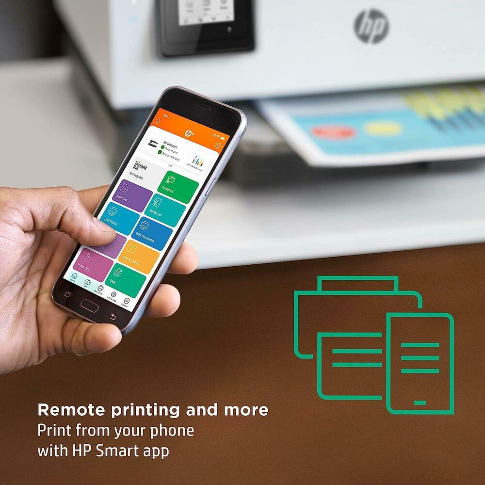 HP OfficeJet 8015e Wireless All-In-One Color Inkjet Printer with Bonus ...