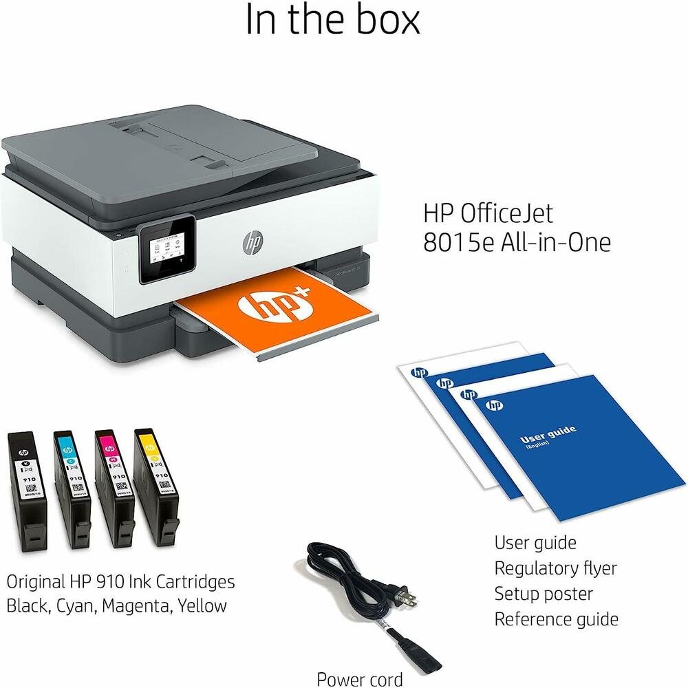 HP OfficeJet 8015e Wireless All-In-One Color Inkjet Printer with Bonus ...