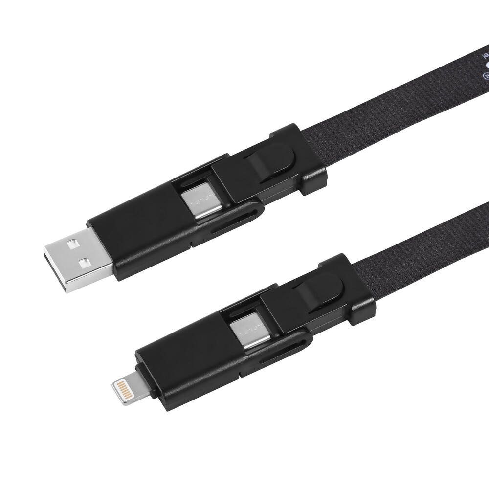 4 in 1 Nylon Lanyard USB Charging Cable (Type-C+USB-A to Type-C ...