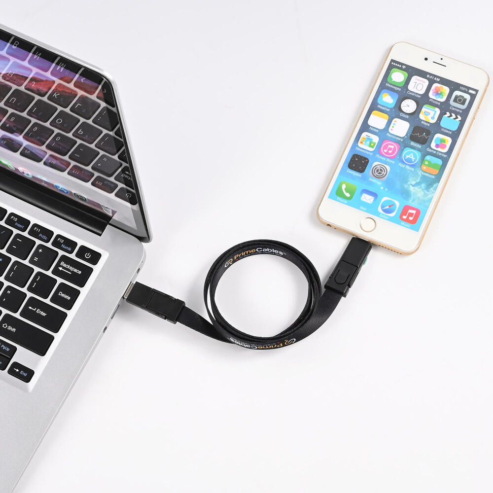 4 in 1 Nylon Lanyard USB Charging Cable (Type-C+USB-A to Type-C ...