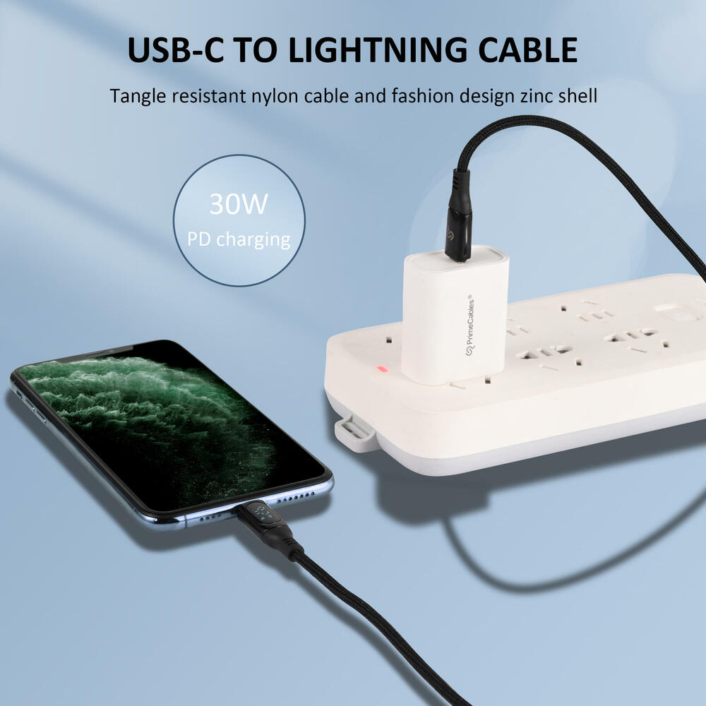 1m USB C to Lightning Cable with Smart Display