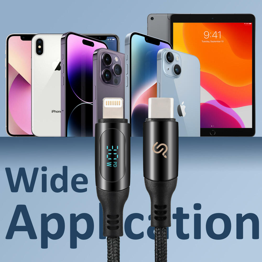 1m USB C to Lightning Cable with Smart Display