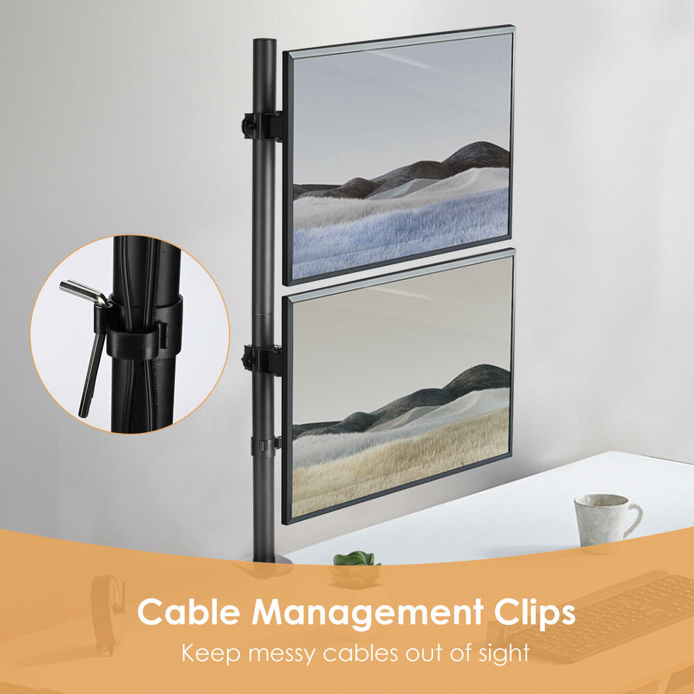 Dual Monitor Mount – Clip-On Desk Mount 13"-27"