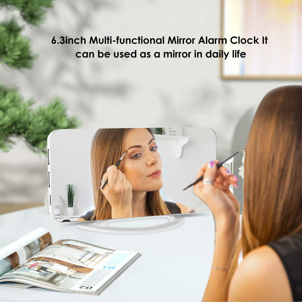 Digital Alarm Clock,Large LED Mirror Display, USB Charging Ports ...