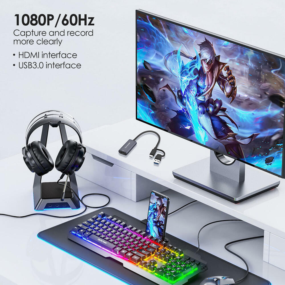 HDMI to USB C/USB A Audio Video Capture Card 1080P@60HZ - PrimeCables®