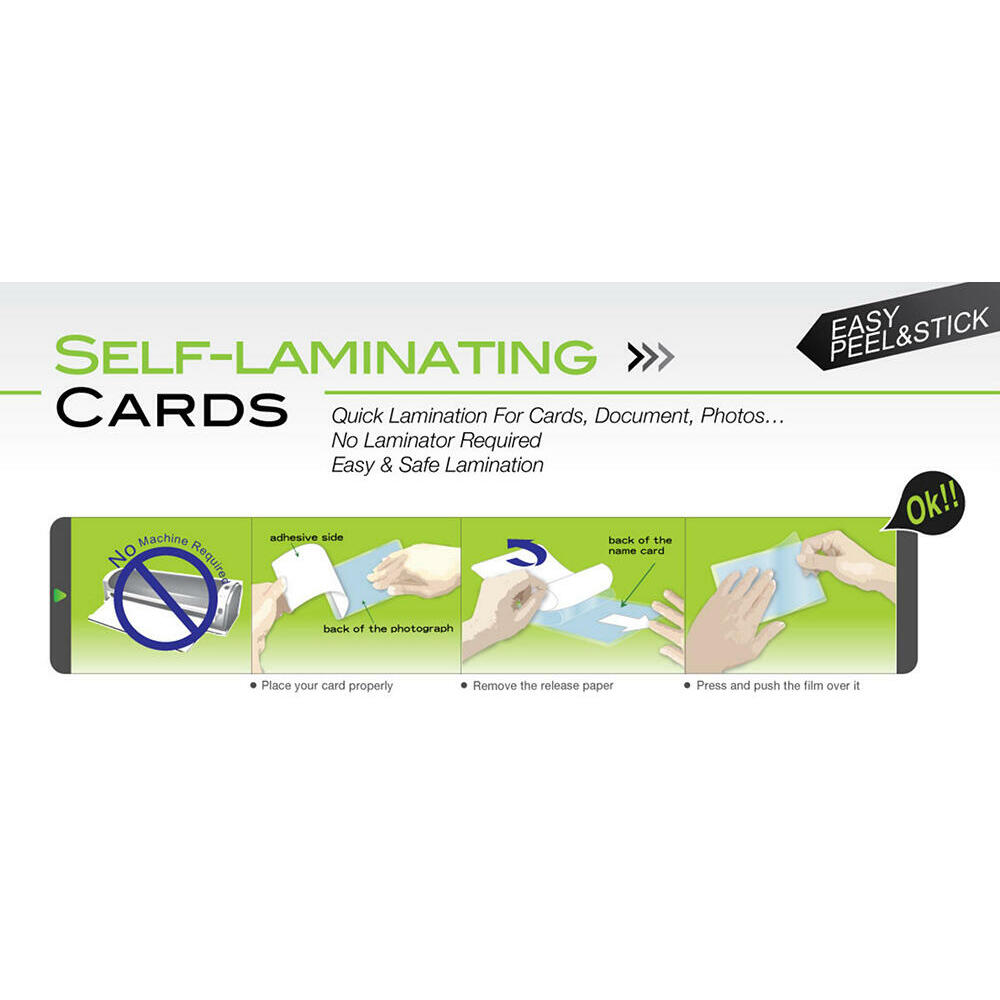 Instant Self-Laminating ID Tags with Clips, 6 Sets - Moustache®