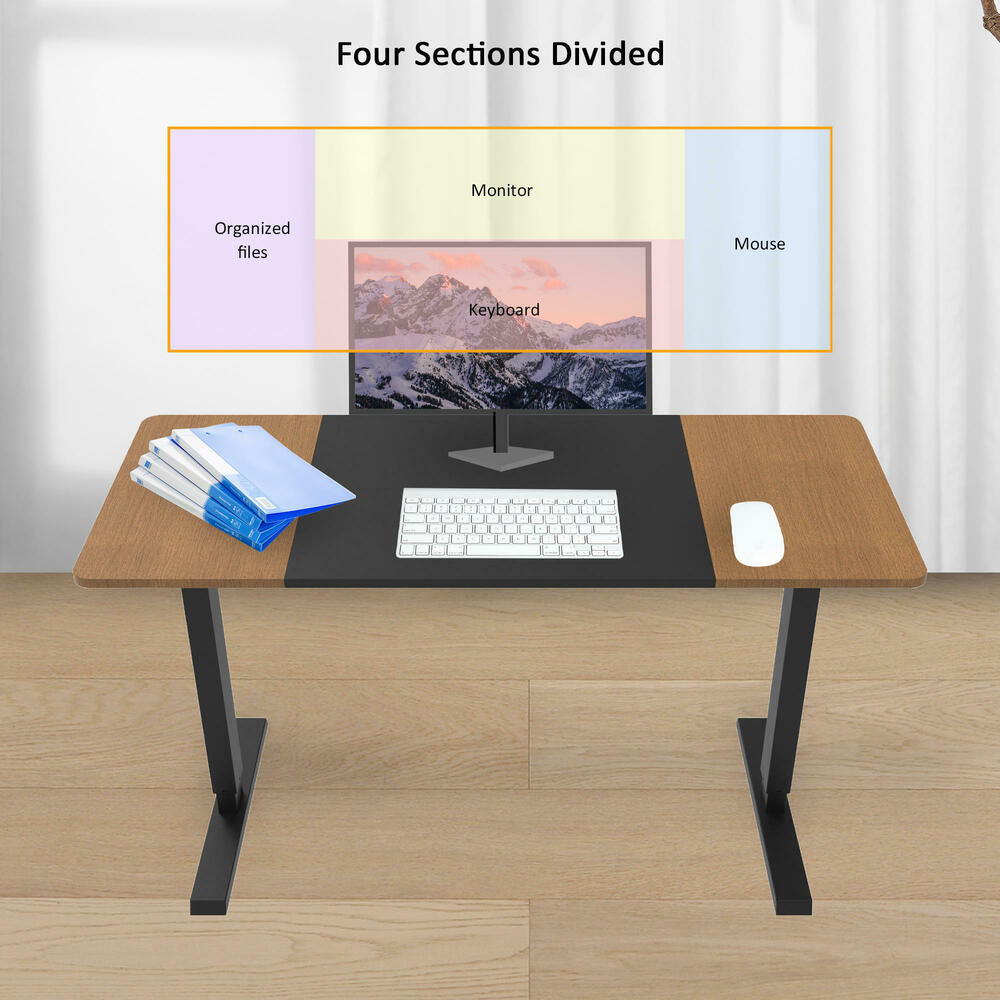 Manual Sit-Stand Height Adjustable All-in-One Standing Desk (Included ...