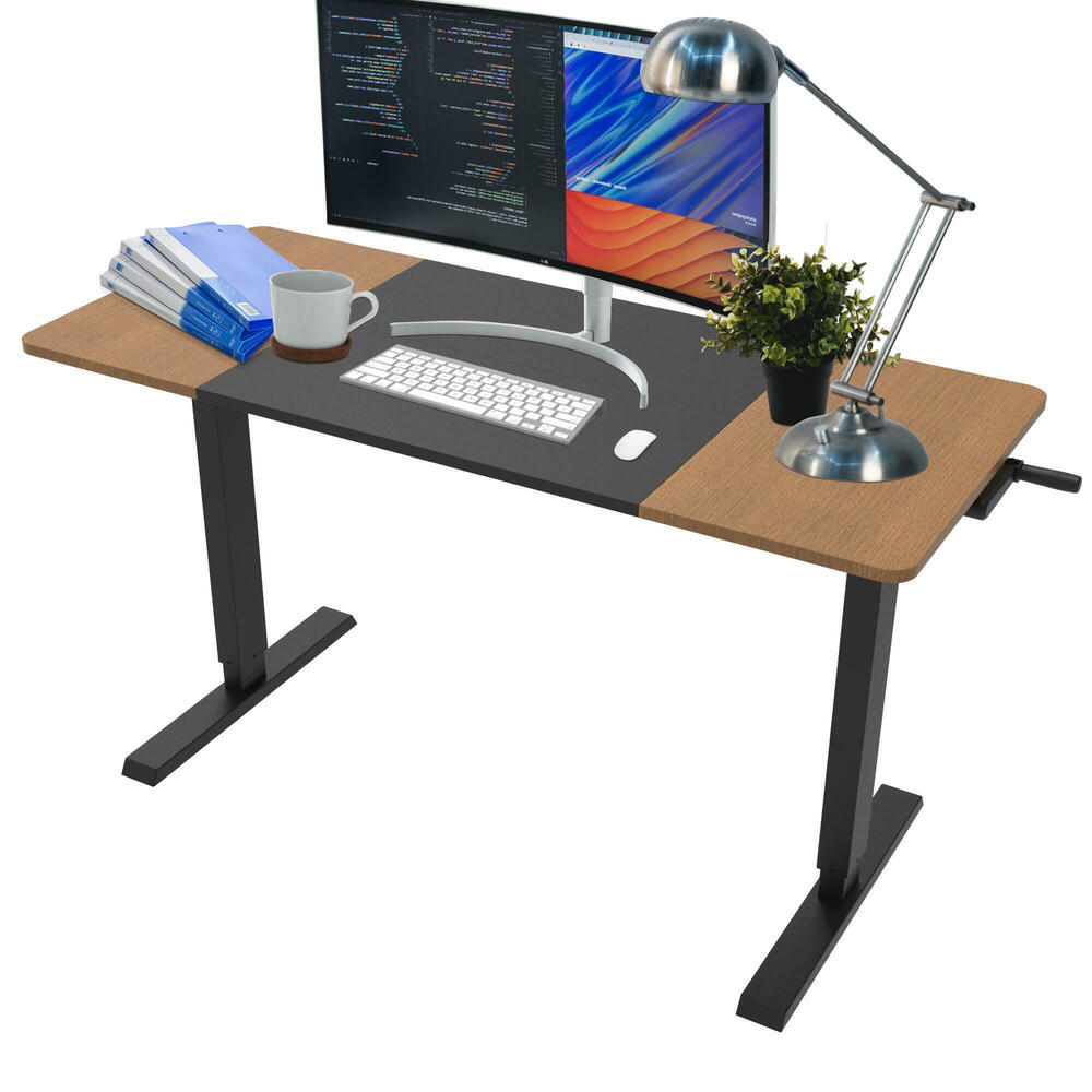Manual Sit-Stand Height Adjustable All-in-One Standing Desk (Included ...