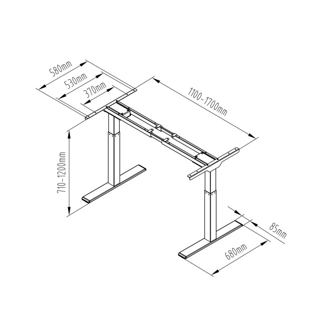 Electric Height Adjustable Standing Desk Frame - PrimeCables