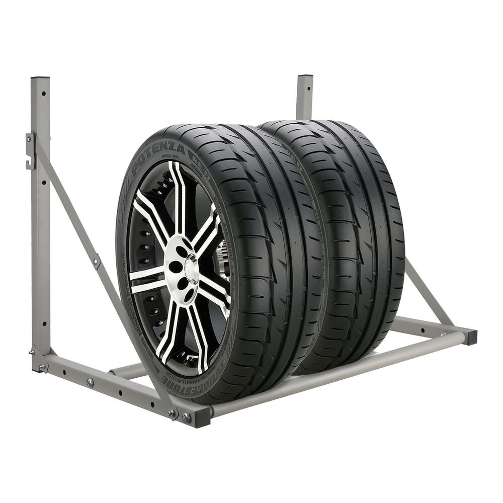 Foldable and Adjustable Wall Mount Garage Tire Storage Rack, 330lbs ...