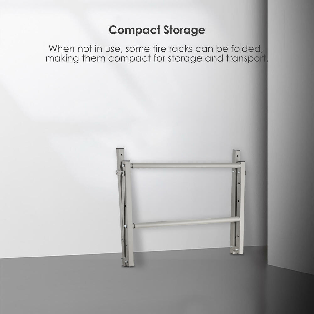 Foldable and Adjustable Wall Mount Garage Tire Storage Rack, 330lbs ...
