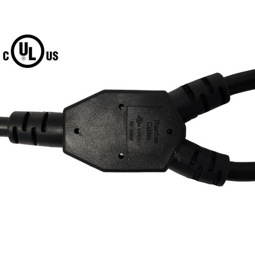 NEMA 5-15P to IEC C13 & NEMA 5-15R Power Splitter Cable - 16AWG (13A 125V) - SJT