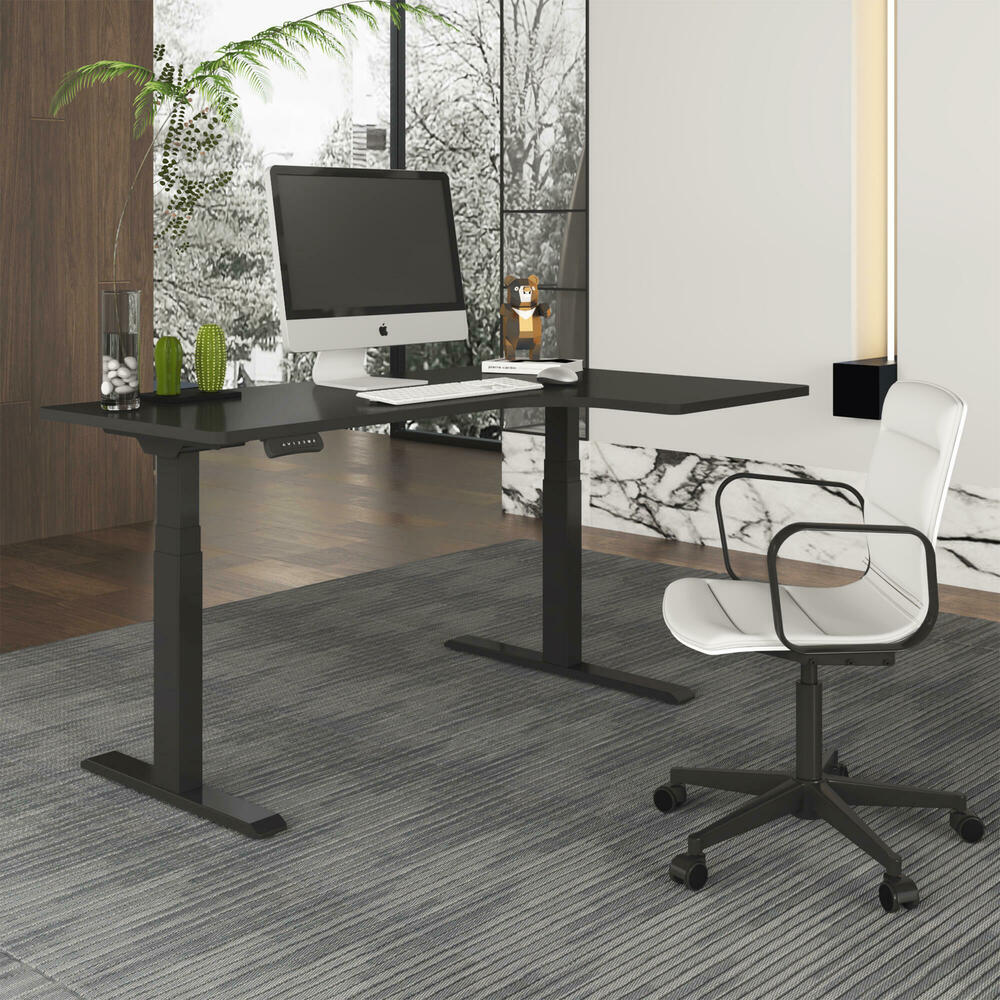 Dual-Leg Height Adjustable Electric Sit and Stand Frame for L Shape ...