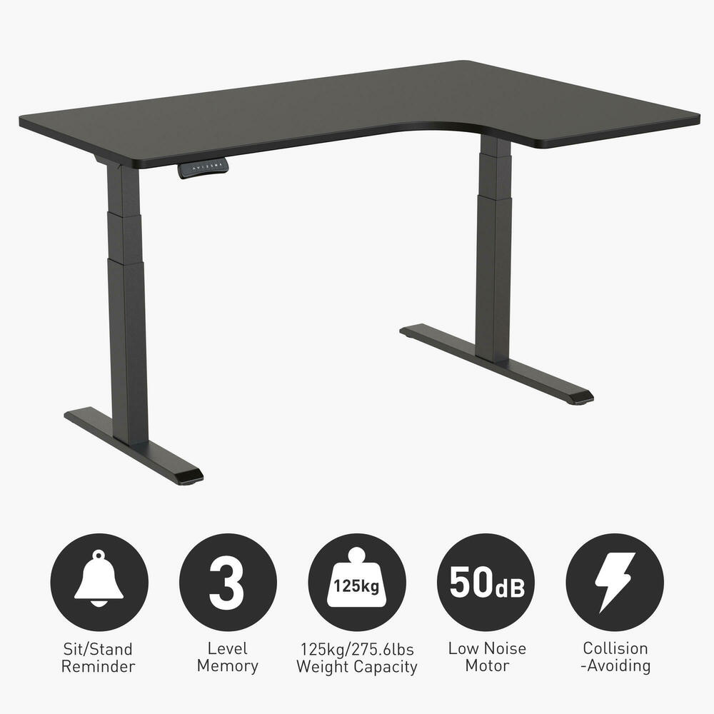 Dual-Leg Height Adjustable Electric Sit and Stand Frame for L Shape ...
