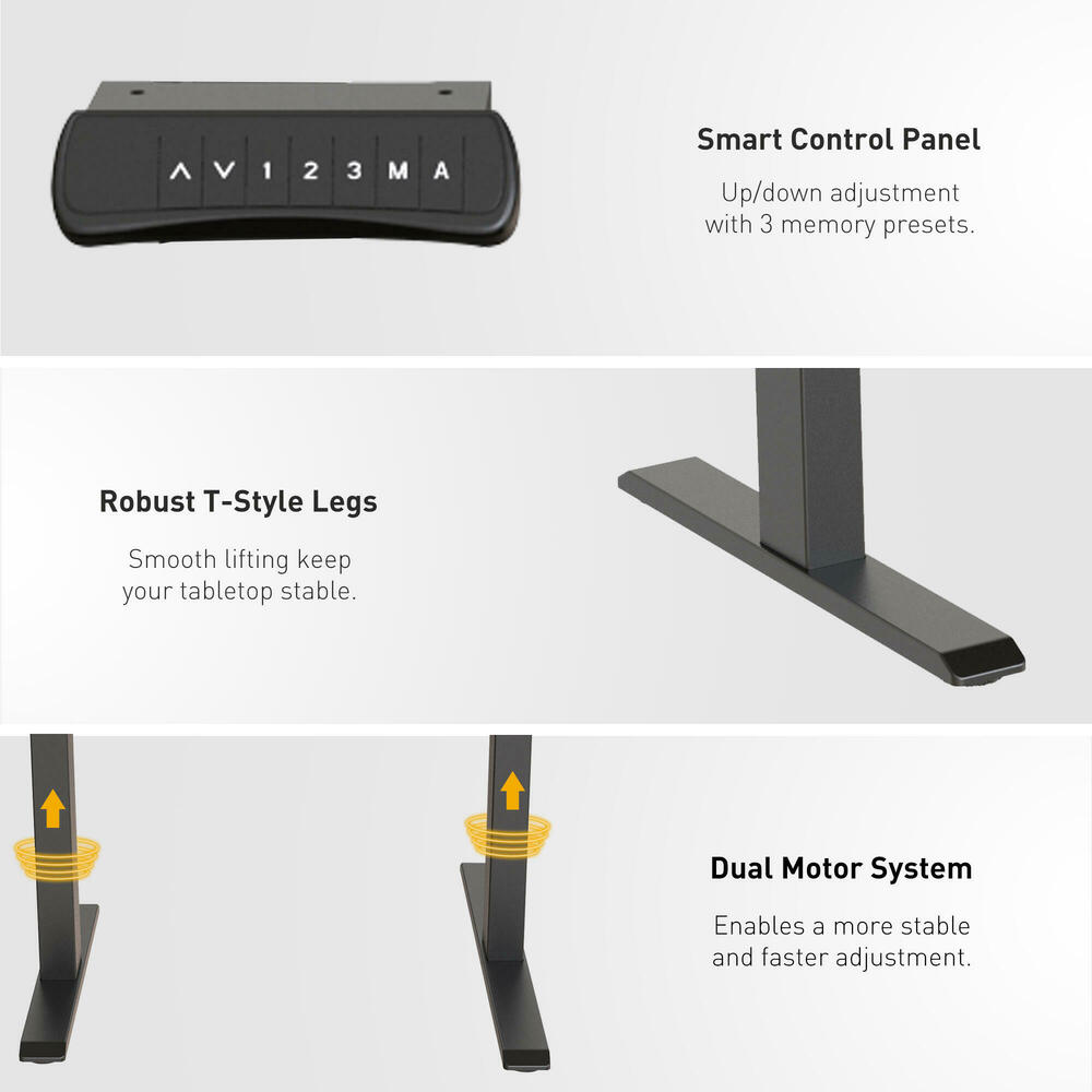Dual-Leg Height Adjustable Electric Sit and Stand Frame for L Shape ...