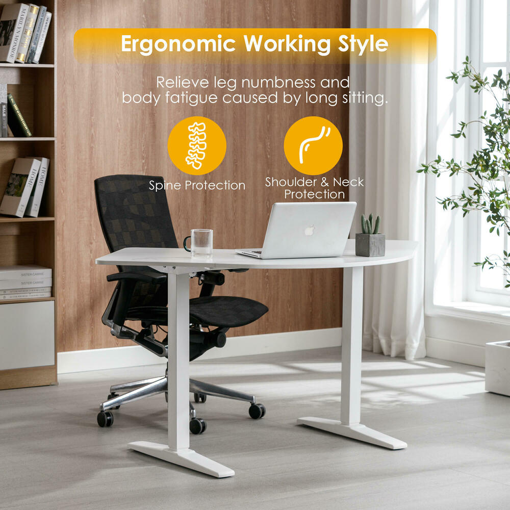 Sit Stand Corner Desk L-Shaped Electric Height Adjustable Standing Desk ...