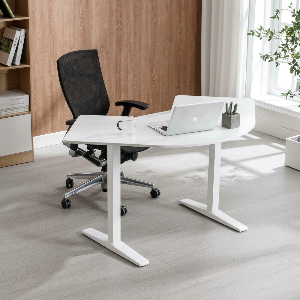 Sit Stand Corner Desk L-Shaped Electric Height Adjustable Standing Desk ...