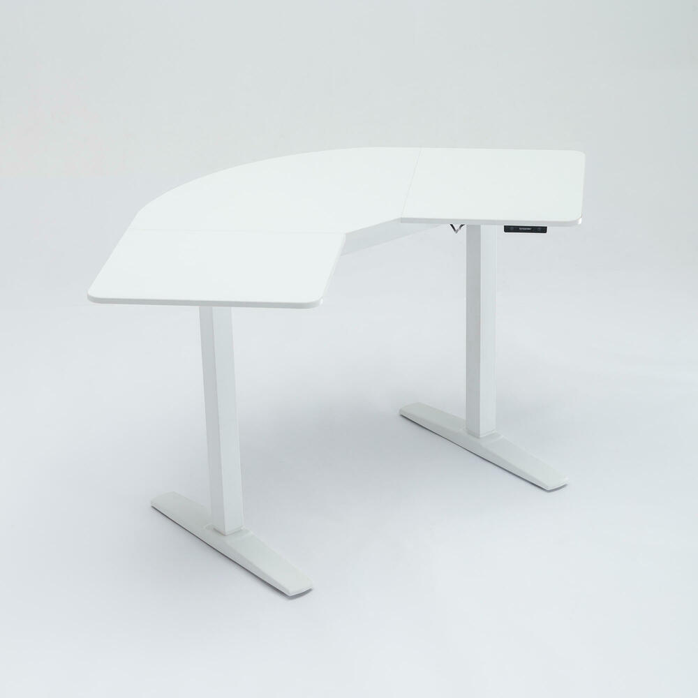 Sit Stand Corner Desk L-Shaped Electric Height Adjustable Standing Desk ...