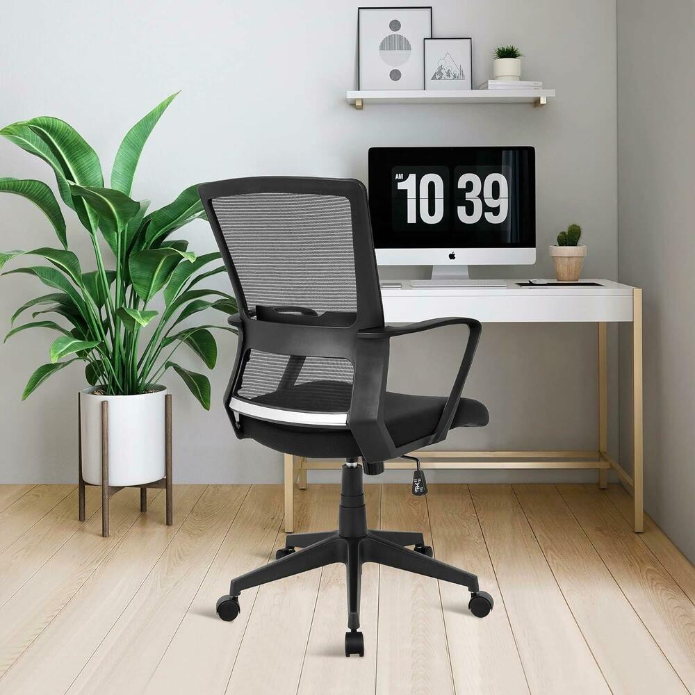 Moustache Black Office Chair with Ergonomic Back & Streamlined Seat