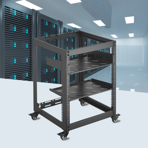 15U/12U Capacity Open Frame Server Rack with Wheels for 19" Networking ...