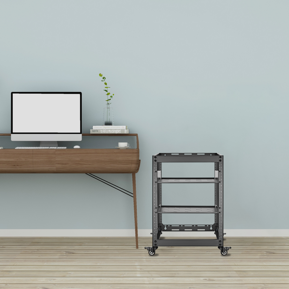 15U/12U Capacity Open Frame Server Rack with Wheels for 19" Networking ...