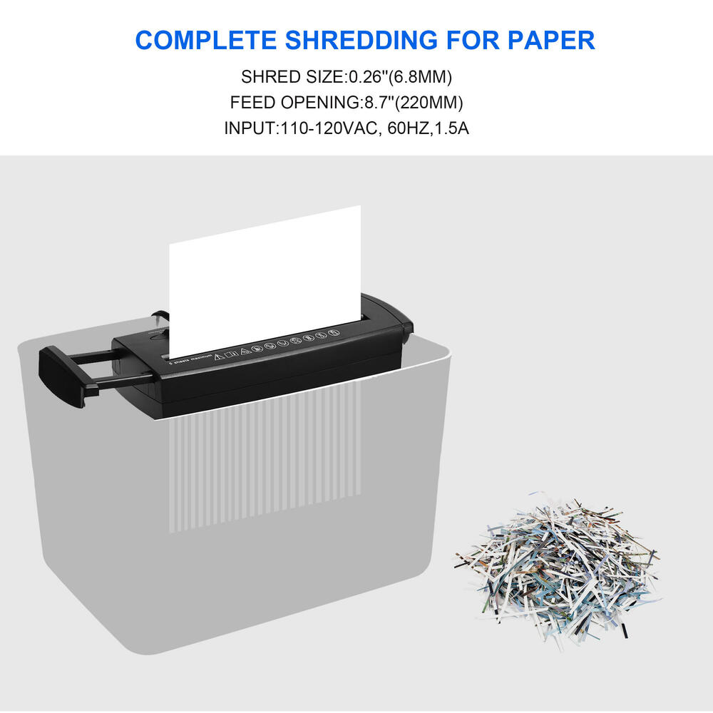 Portable Paper Shredder, 5-Sheet Strip Cut Shredder with Extendable Arm ...