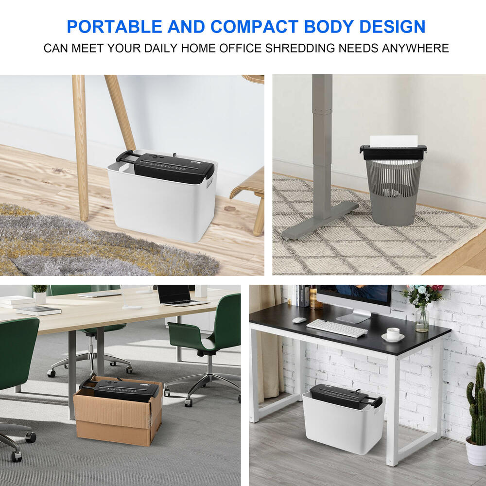 Portable Paper Shredder, 5-Sheet Strip Cut Shredder with Extendable Arm ...