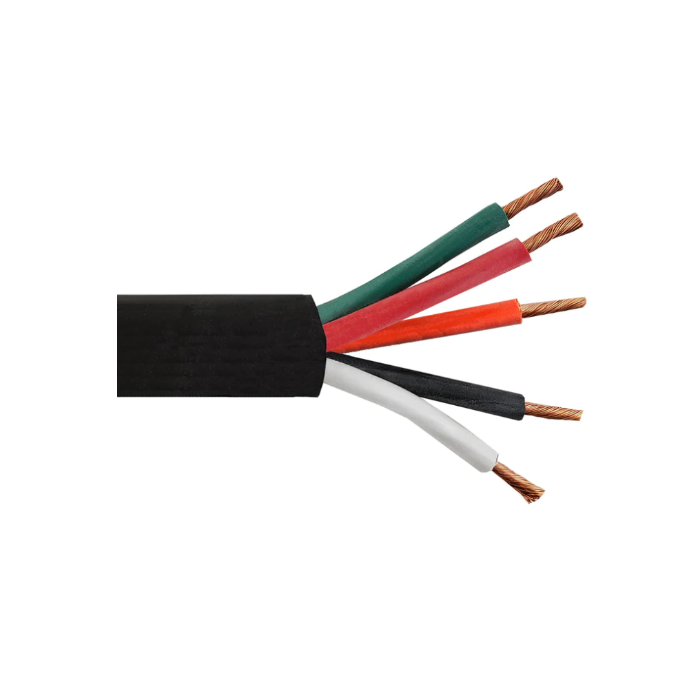 Câble électrique flexible – 8 AWG 5C SOOW 600 V 90 C – Noir (au mètre)