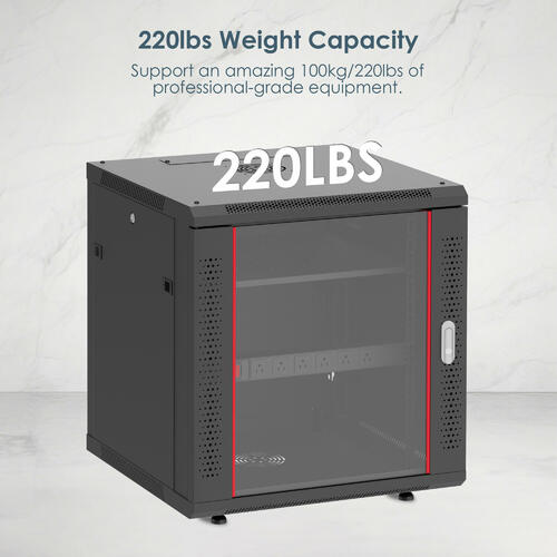 12U Server Rack Cabinet with PDU and Glass Lock Door