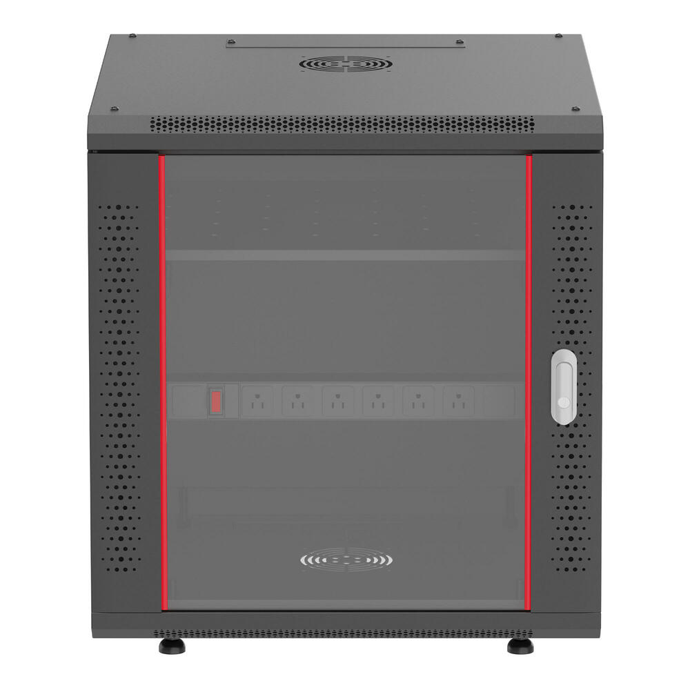 12U Server Rack Cabinet with PDU and Glass Lock Door