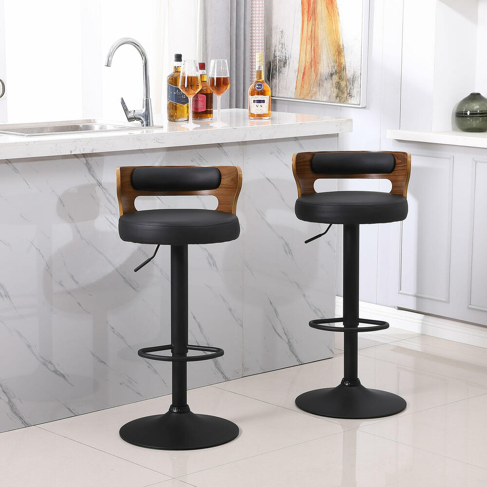 PU Leather Ergonomic Bar Chairs - Moustache