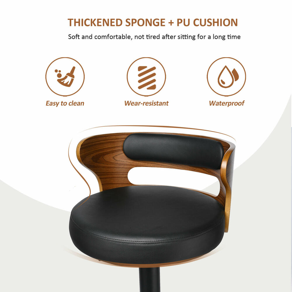 PU Leather Ergonomic Bar Chairs - Moustache