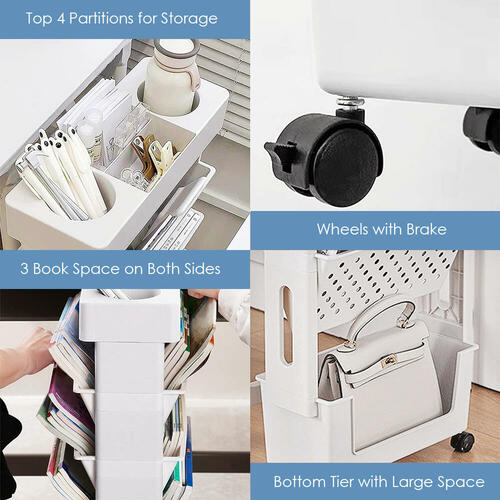 5-Tier Utility Cart - Ideal for Office & Study Storage