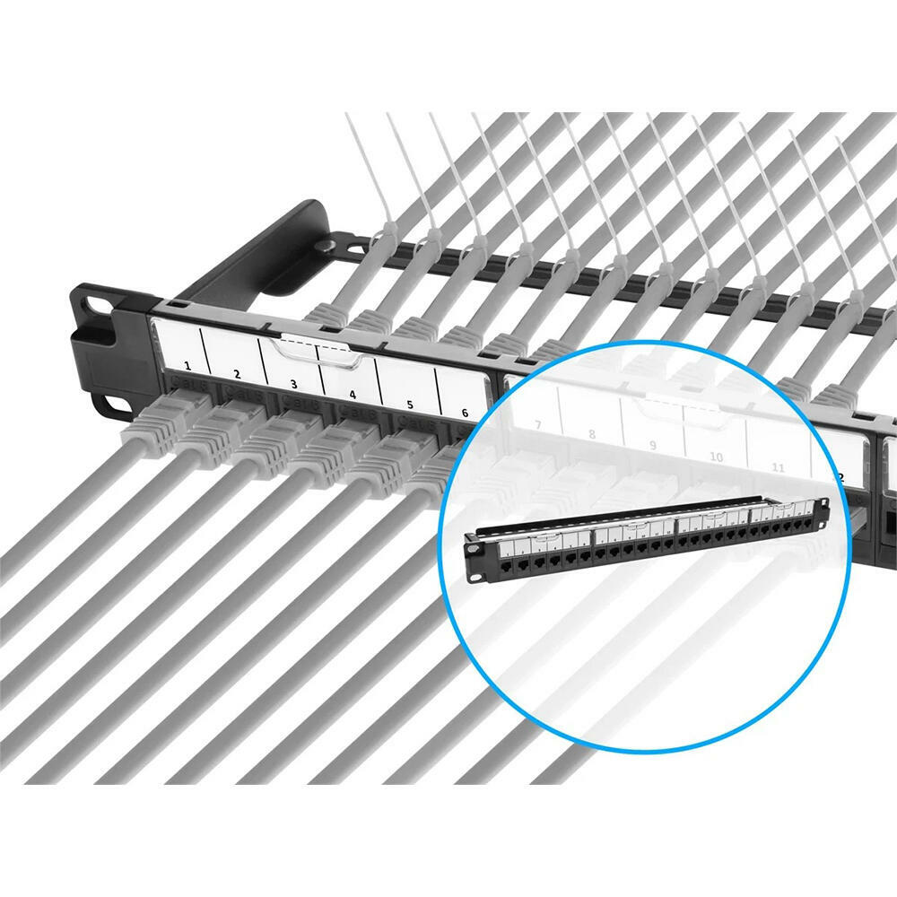 Cat6 24-port Patch Panel with Loaded Inline Coupler Type Feedthrough ...