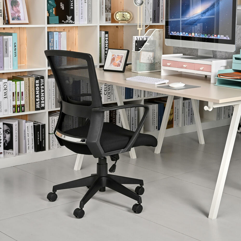 Moustache Black Office Chair with Ergonomic Back & Streamlined Seat