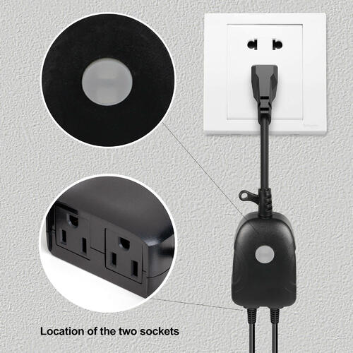 2-Outlet Outdoor Wi-Fi Smart Socket with Timer, Compatible with Alexa ...