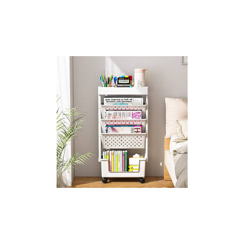 5-Tier Utility Cart - Ideal for Office & Study Storage